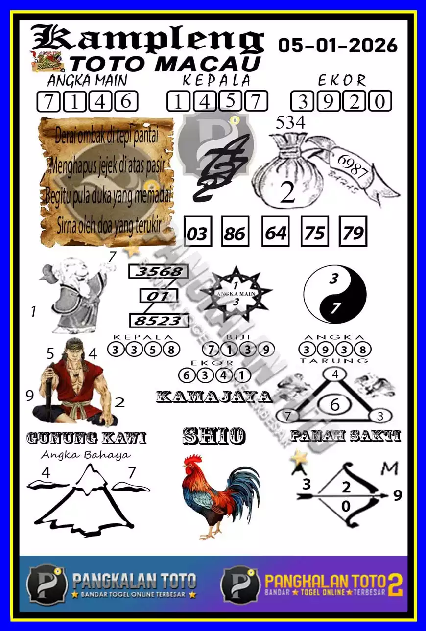 Kode Syair Macau Hari Ini 5 Januari 2026 - TogelPools