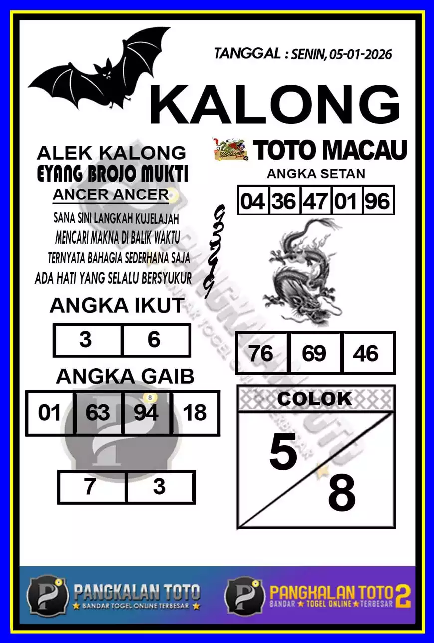 Kode Syair Macau Hari Ini 5 Januari 2026 - TogelPools